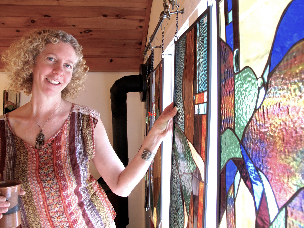 handmade stained glass lamps and panels – Julia Brandis Glassworks